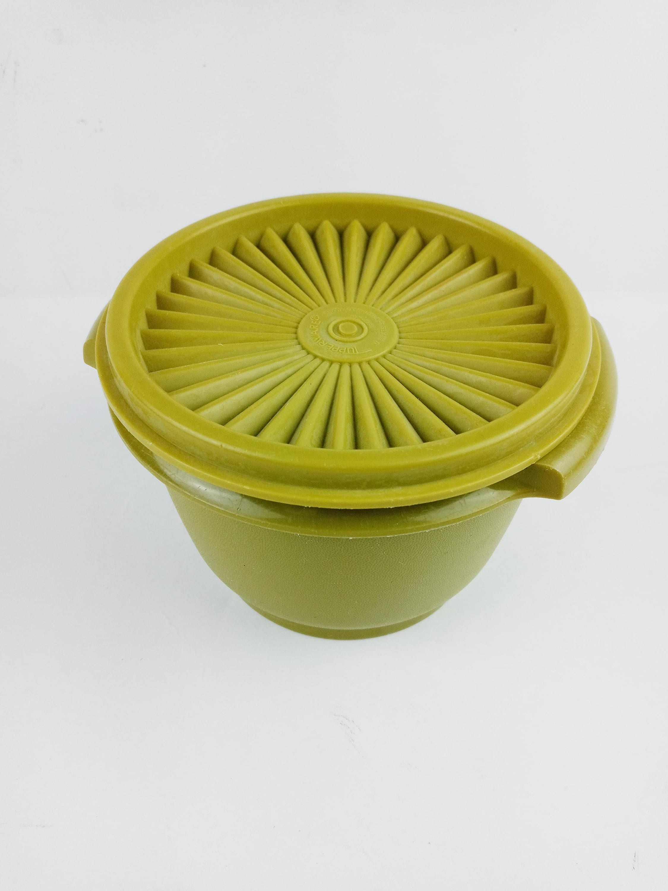 Vintage Set of 2 Tupperware Containers, Green & Orange, Starburst ...