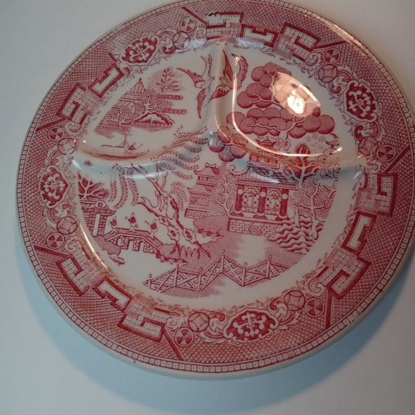 Willow Red China Plates Transferware - Etsy