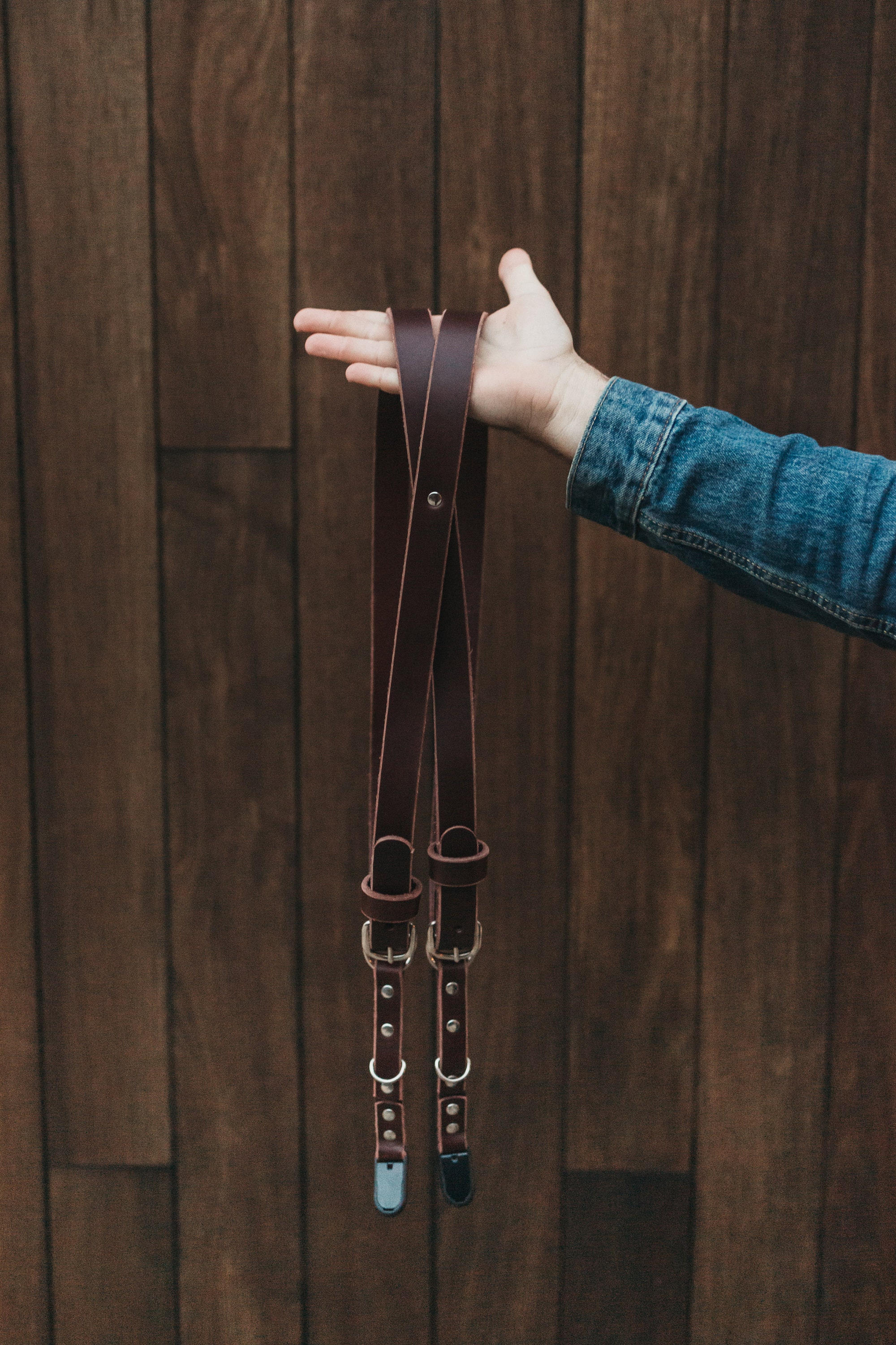 Slim Heritage Dark Brown Dual Leather Camera Strap / Harness peak ...