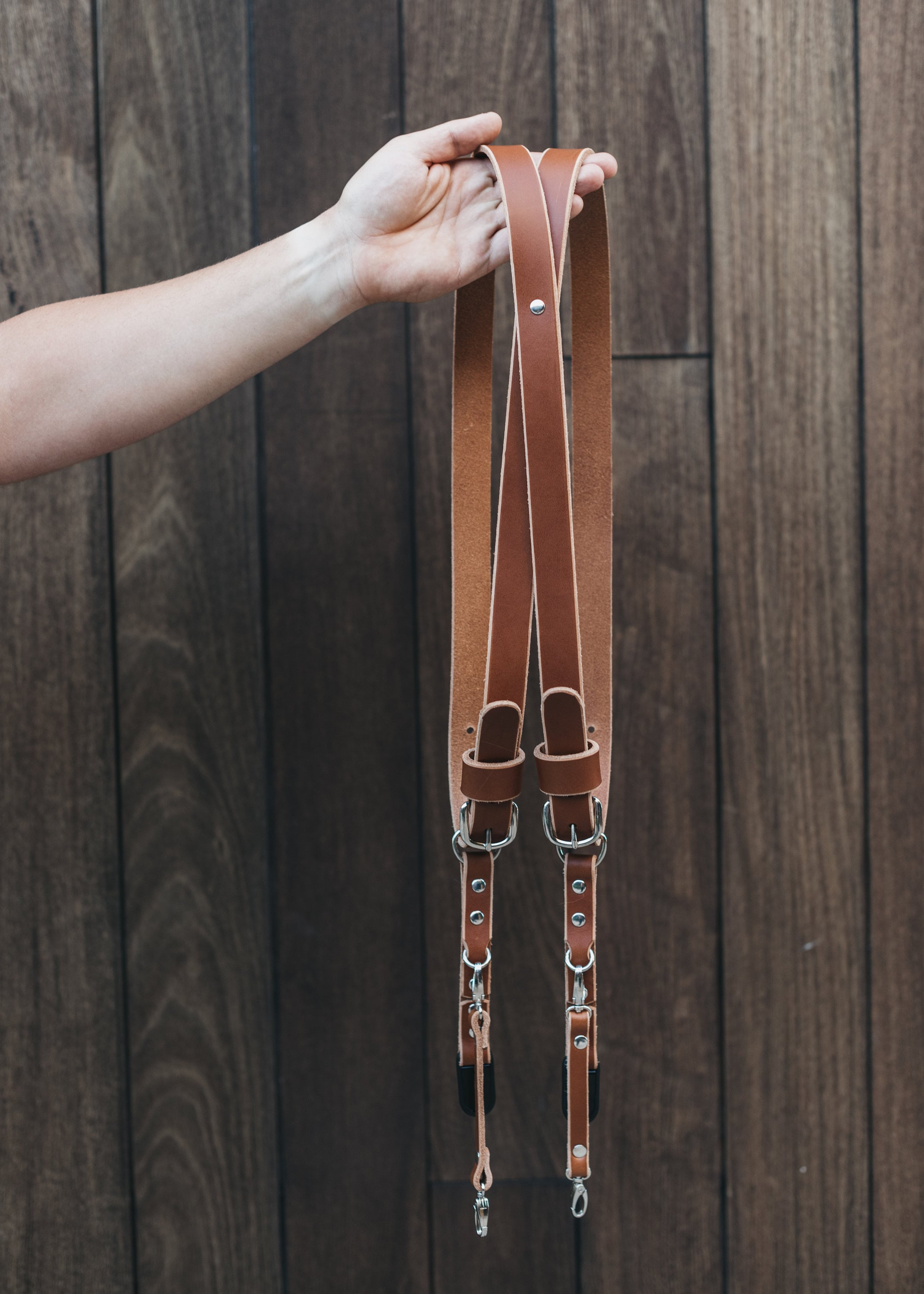 Slim Heritage Light Brown Dual Leather Camera Strap / Harness (peak ...