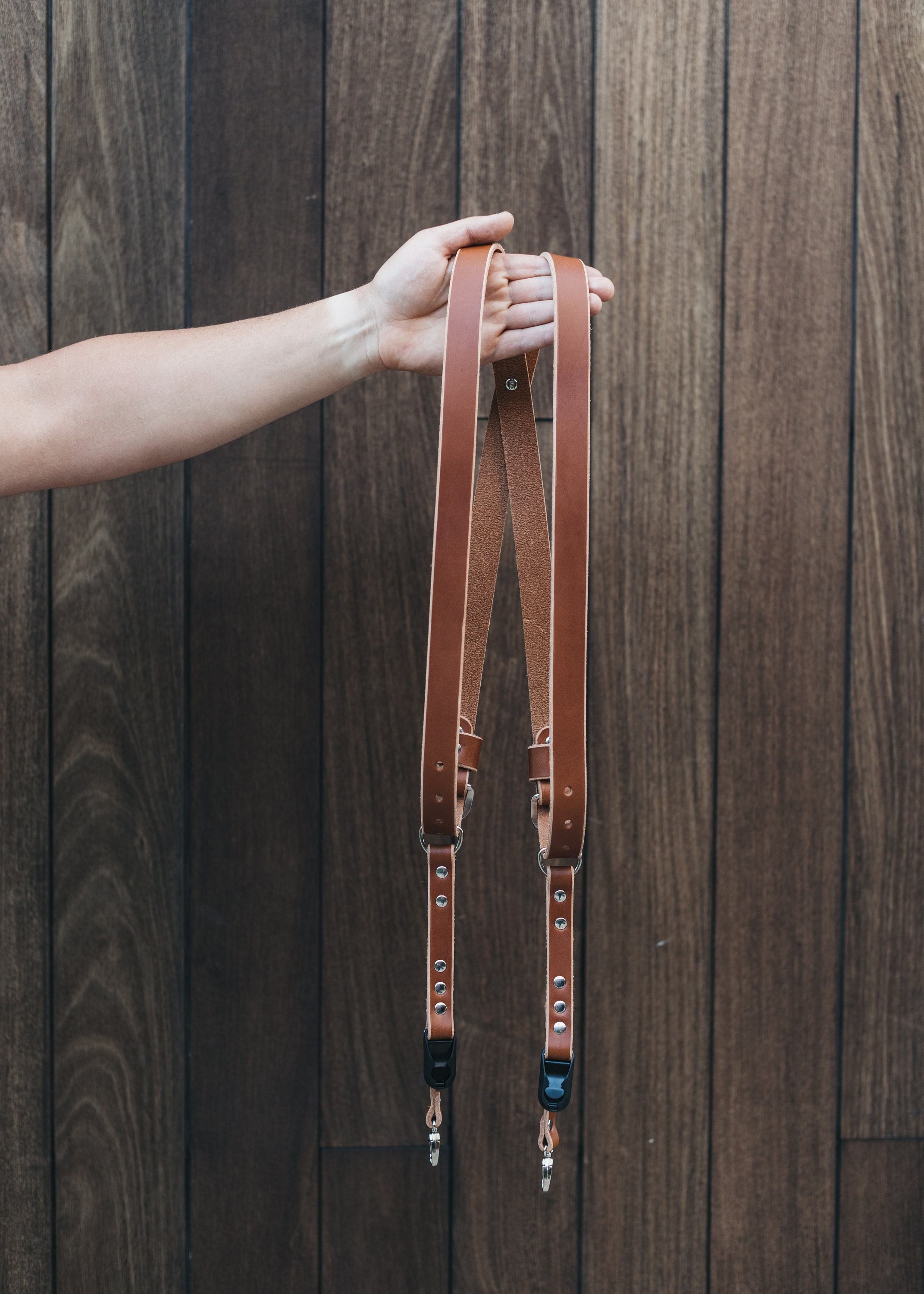 Slim Heritage Light Brown Dual Leather Camera Strap / Harness (peak ...