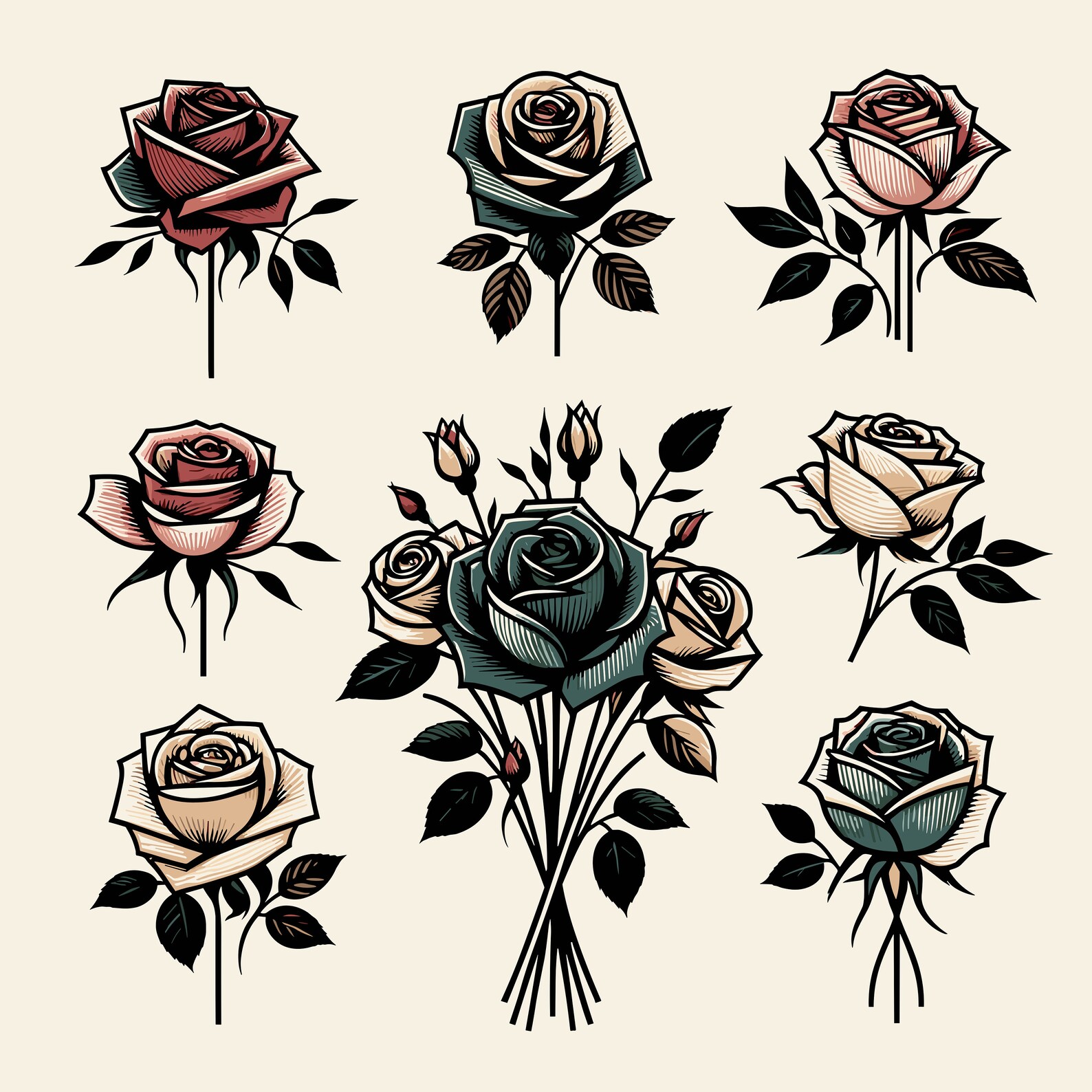 Digital Roses Pack With Delicate Color Enhancements Instant Download - Etsy