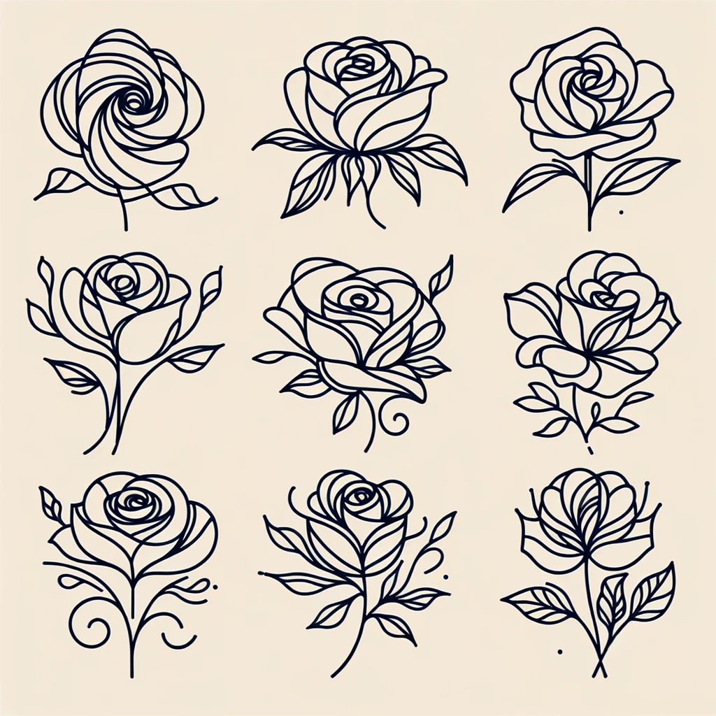 Elegant Rose SVG Pack - Etsy