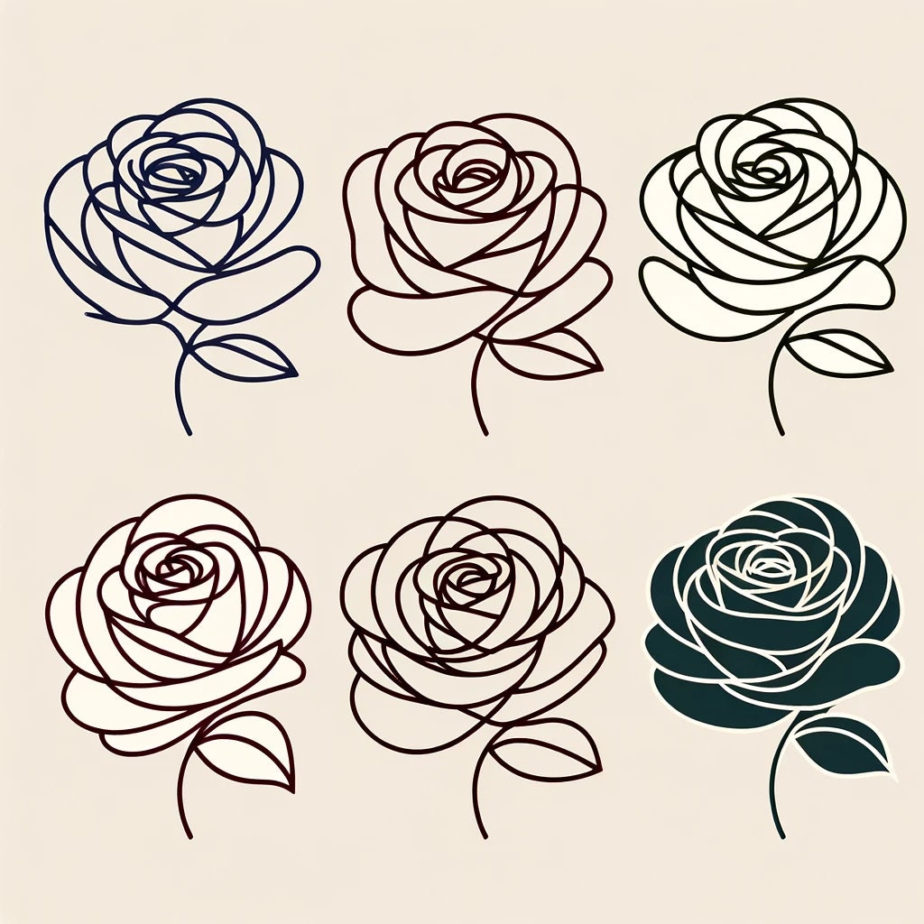 Elegant Rose SVG Pack - Etsy