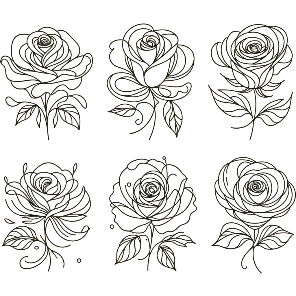 Elegant Rose SVG Pack - Etsy