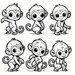 Cheeky Monkey Mono-line SVG Pack - Instant Download - Etsy
