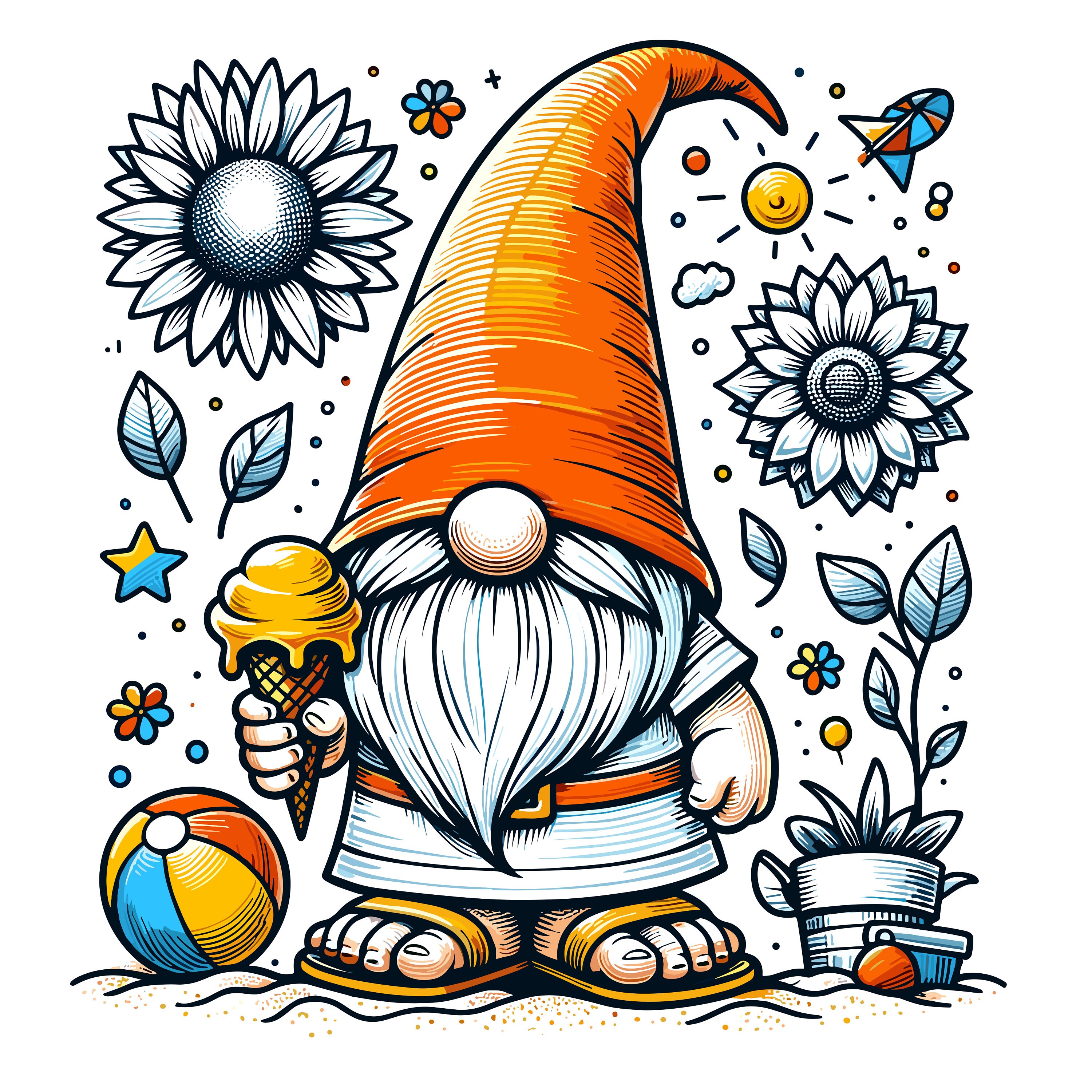 Digital Summer Gnome Pack - Beach and Sunshine Themed Gnome ...