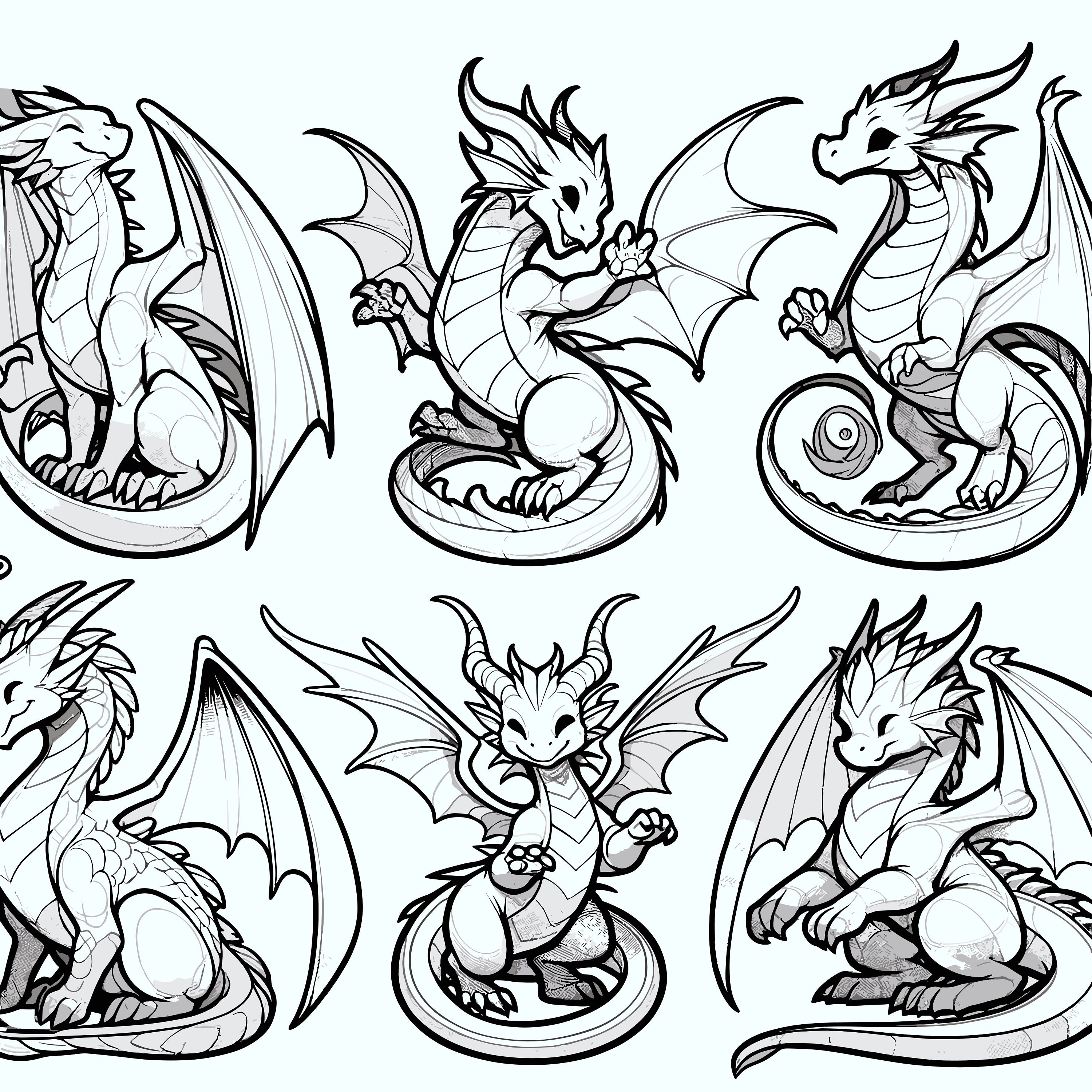Digital Dragon Images Pack - Fantasy Dragons - Instant Download - Etsy
