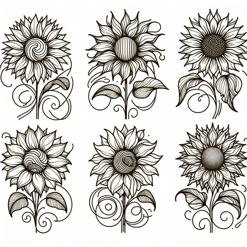 Radiant Sunflower SVG Pack - Instant Download - Etsy