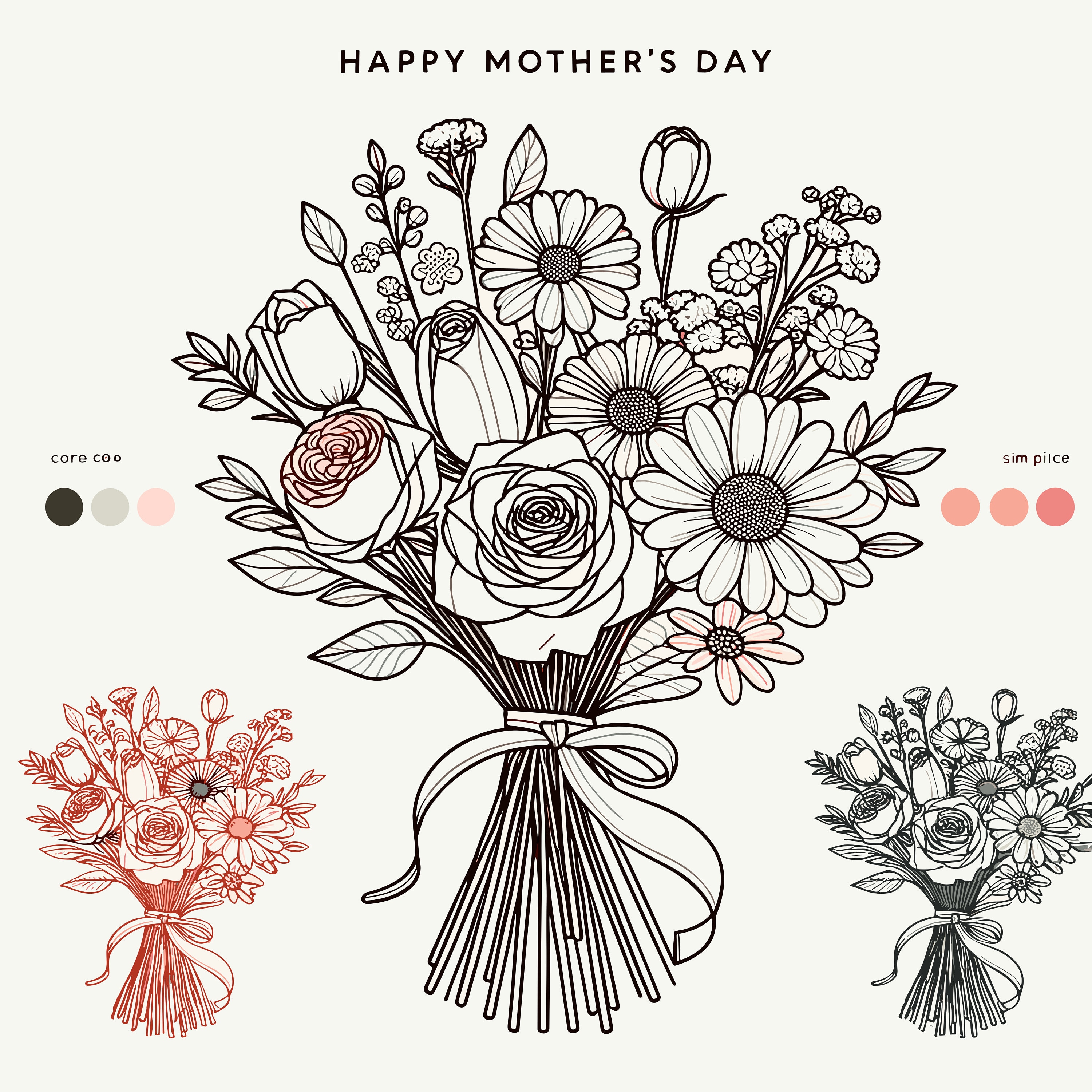 Digital Mother's Day Flower Bouquet Images Pack - Instant Download - Etsy