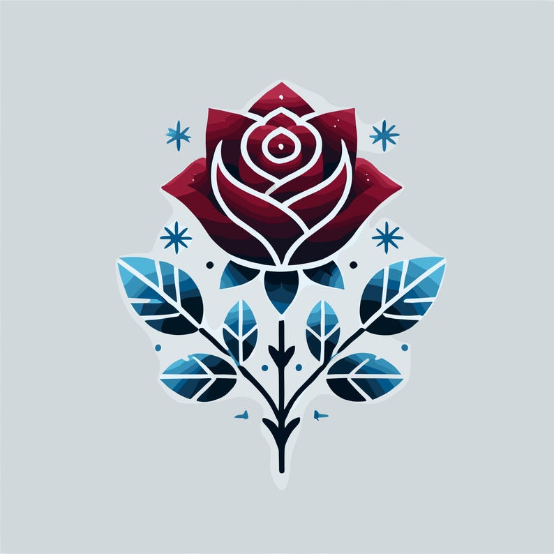 Enchanting Winter Rose Digital Art Pack – Perfect for Winter & Floral ...