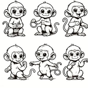 Cheeky Monkey Mono-line SVG Pack - Instant Download - Etsy