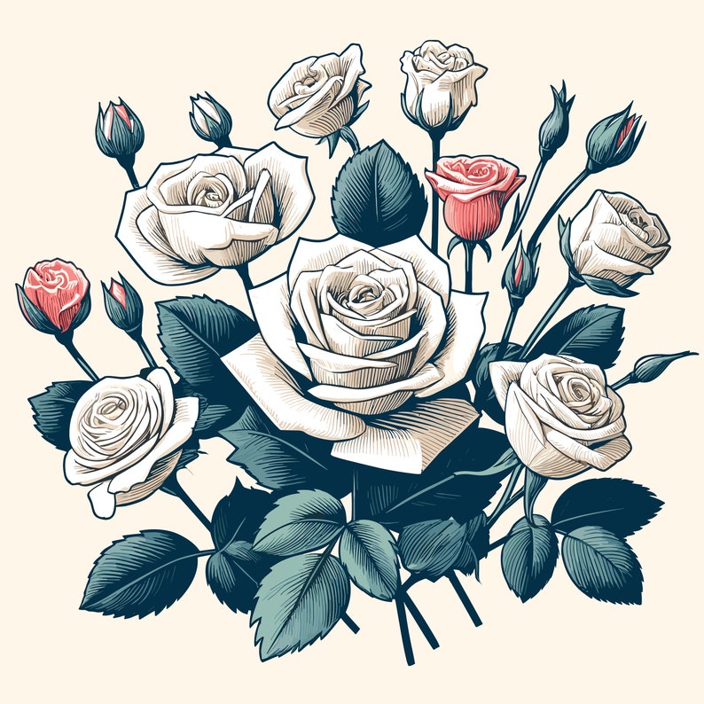 Digital Roses Pack With Delicate Color Enhancements Instant Download - Etsy