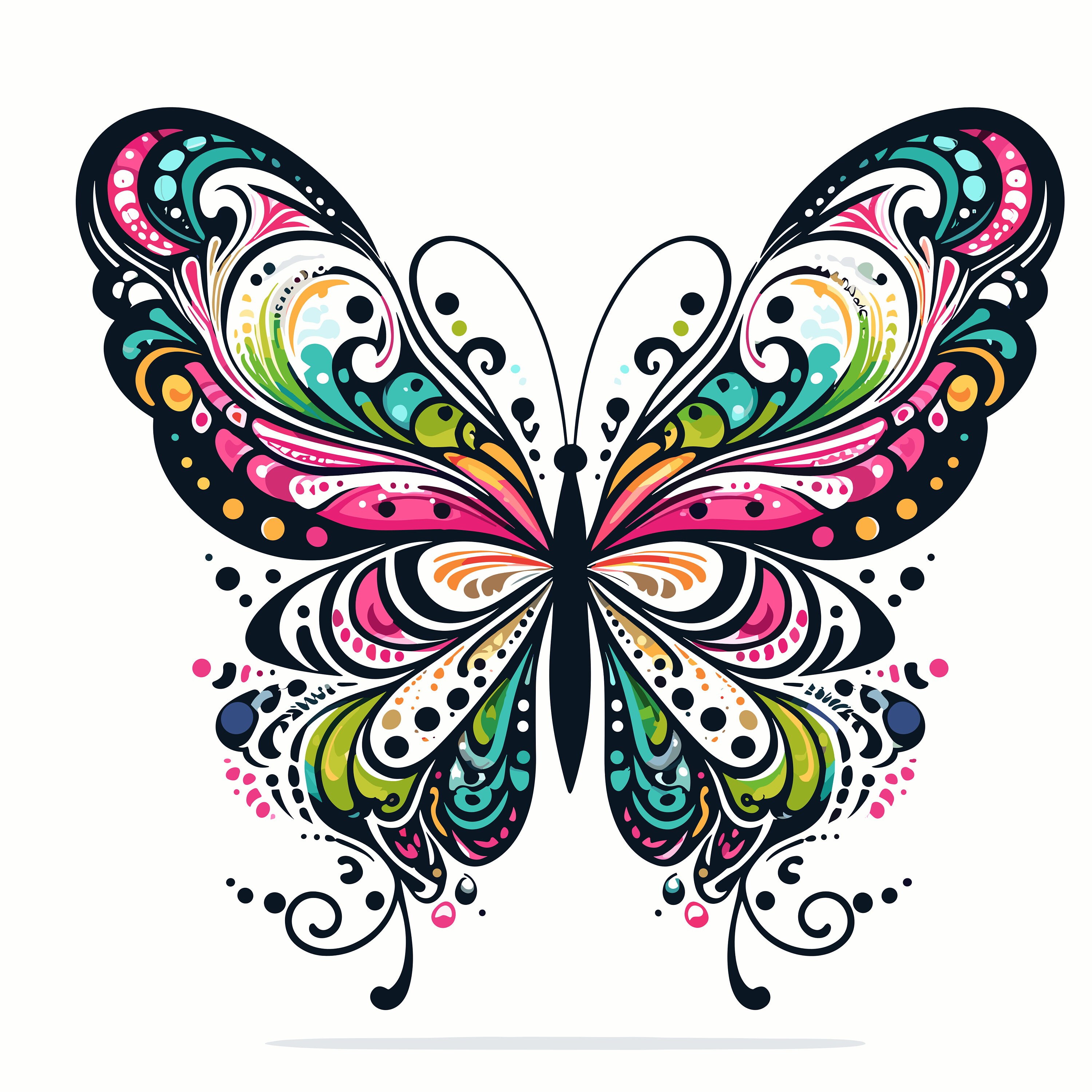 Whimsical Butterfly Bliss Cute Line Art Digital Pack - Etsy