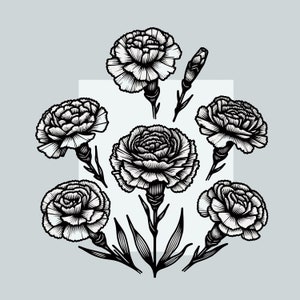 Elegant Carnation SVG Pack - Instant Download - Etsy
