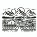 Mountain Farm Landscape SVG & PDF Digital Files for Vinyl Cutting ...