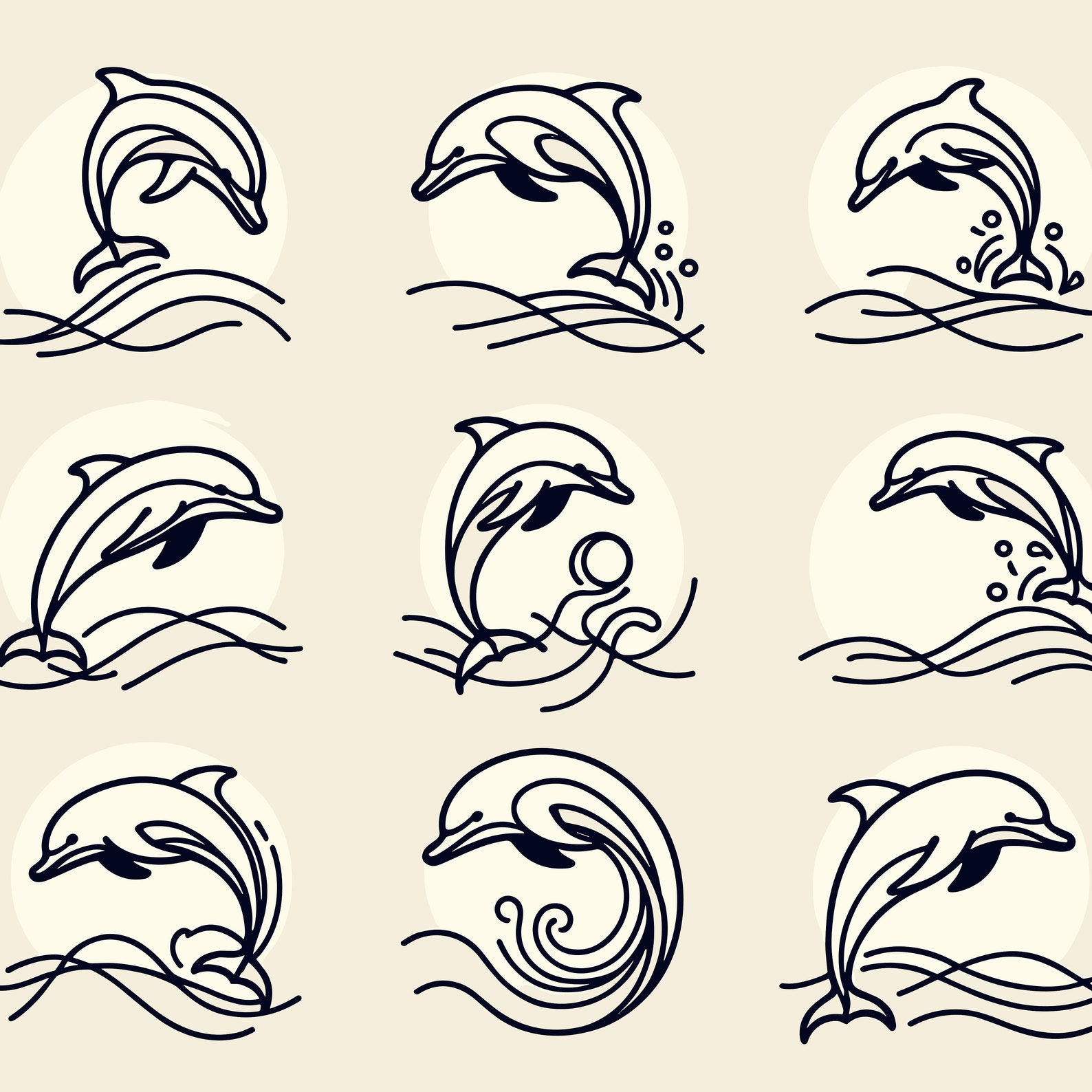 Digital Line Art Style Animals SVG Pack - Lion, Tiger, Penguin, Koala ...