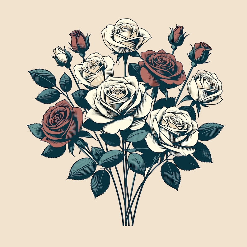 Digital Roses Pack With Delicate Color Enhancements - Instant Download ...