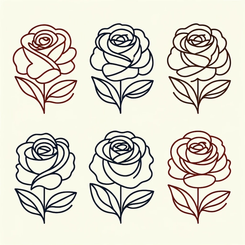Elegant Rose SVG Pack - Etsy