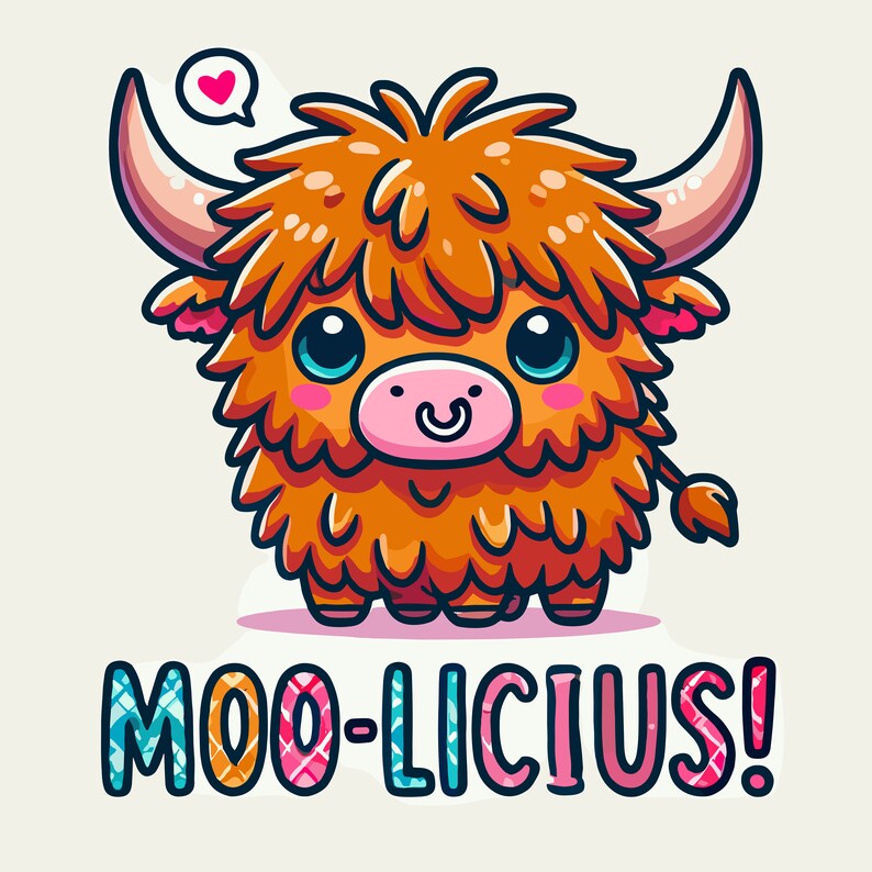 Adorable Highland Cows - Cute and Colorful Print-on-demand Designs Pack 2 - Etsy