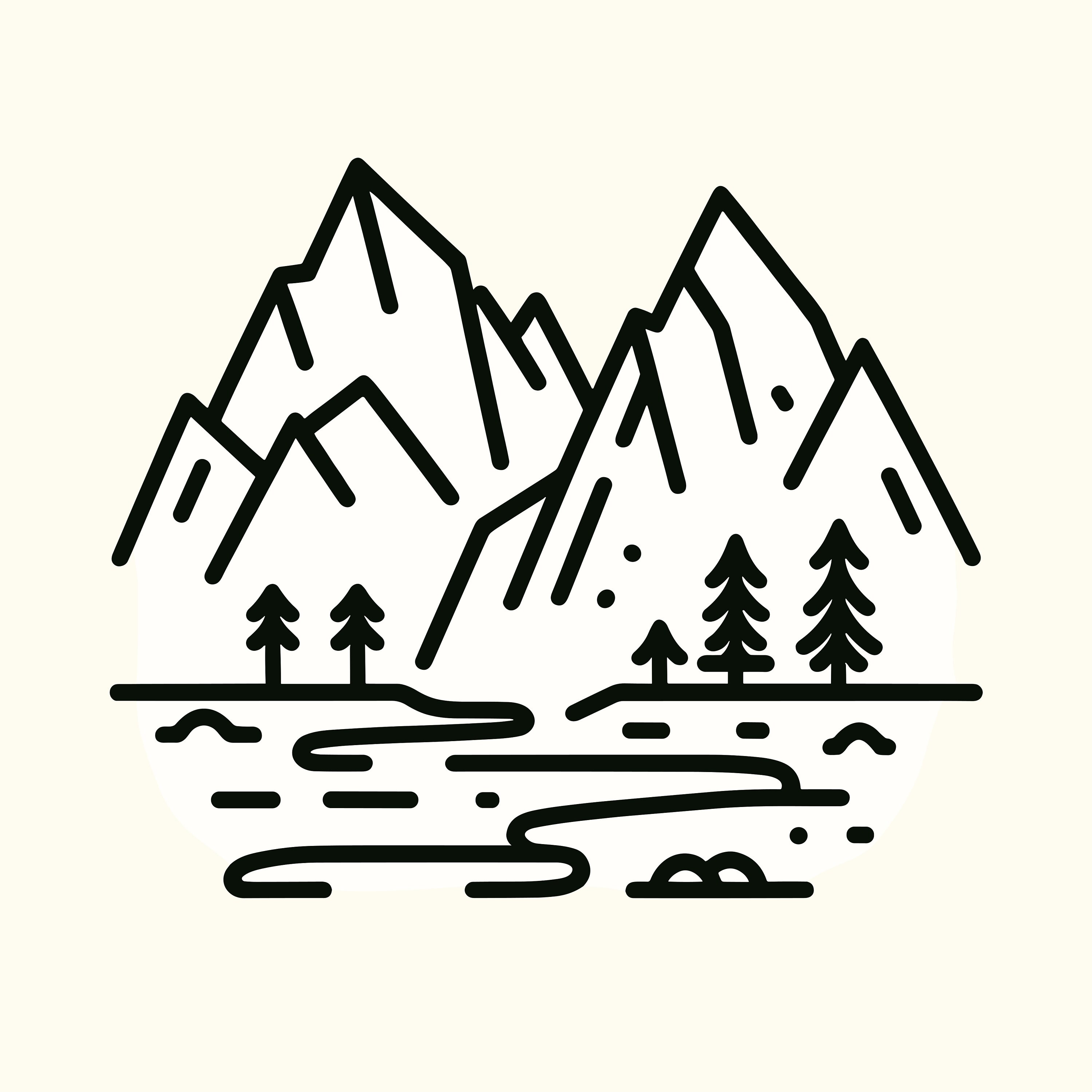 Mountain Range Line Art Pack 2 - Digital SVG & PDF Files for Vinyl ...
