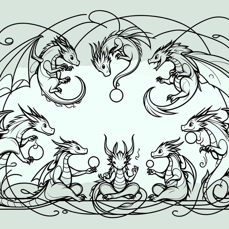 Digital Dragon Images Pack - Fantasy Dragons - Instant Download - Etsy