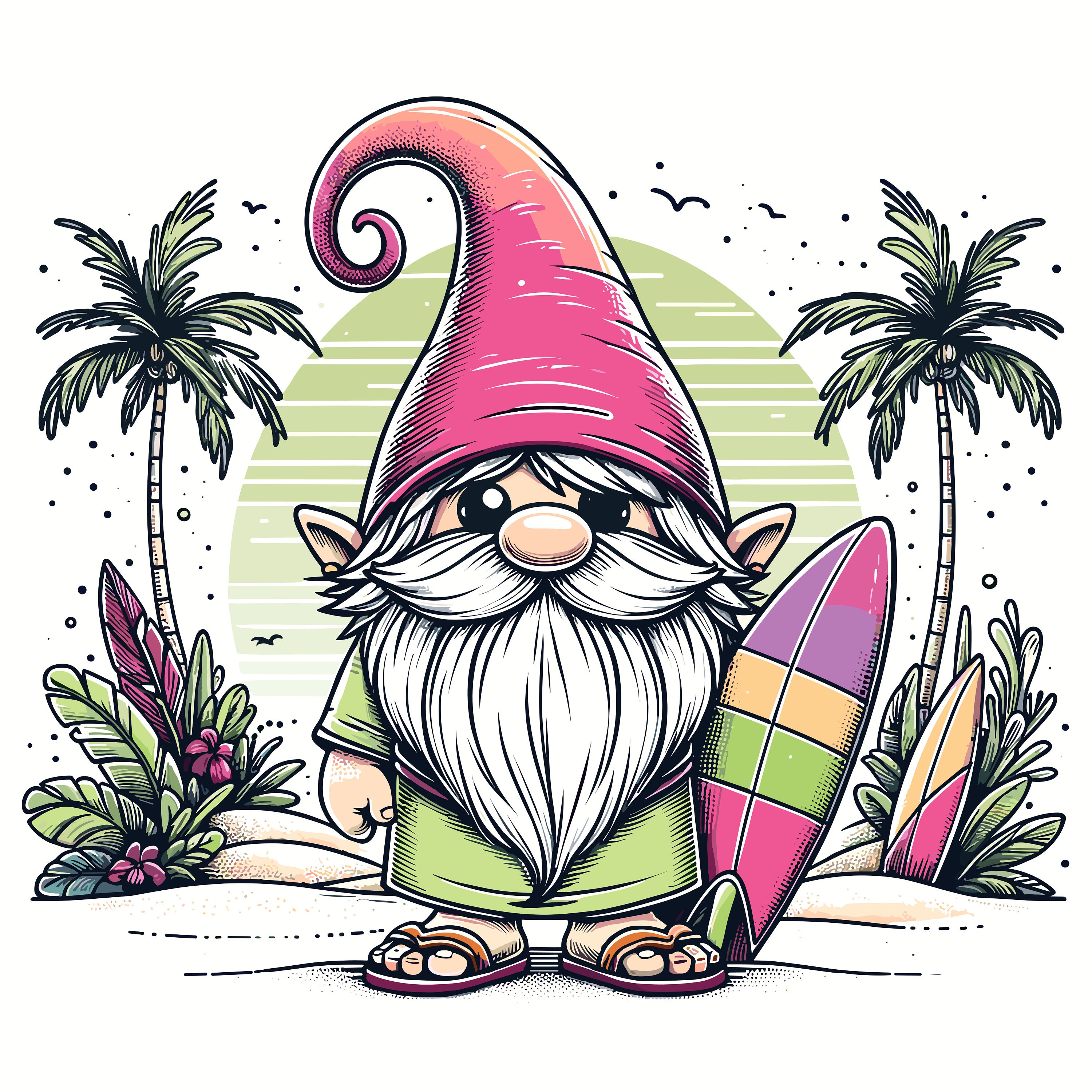 Digital Summer Gnome Pack - Beach and Sunshine Themed Gnome ...
