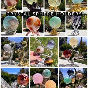 Gold Crystal Sphere Stand | 7 Sphere Stand | Sphere Holder | Crystal ...