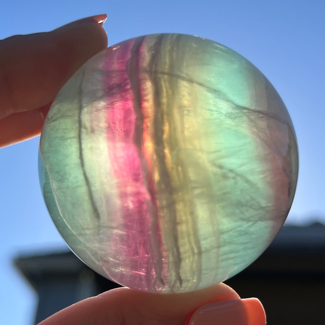 Candy Rainbow Fluorite Sphere Candy Fluorite Sphere CF2 - Etsy