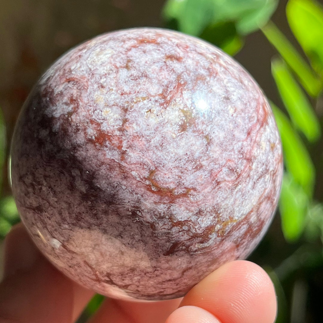 Pink Red Ocean Jasper Sphere Orb Natural Stone Crystal 45mm - Etsy