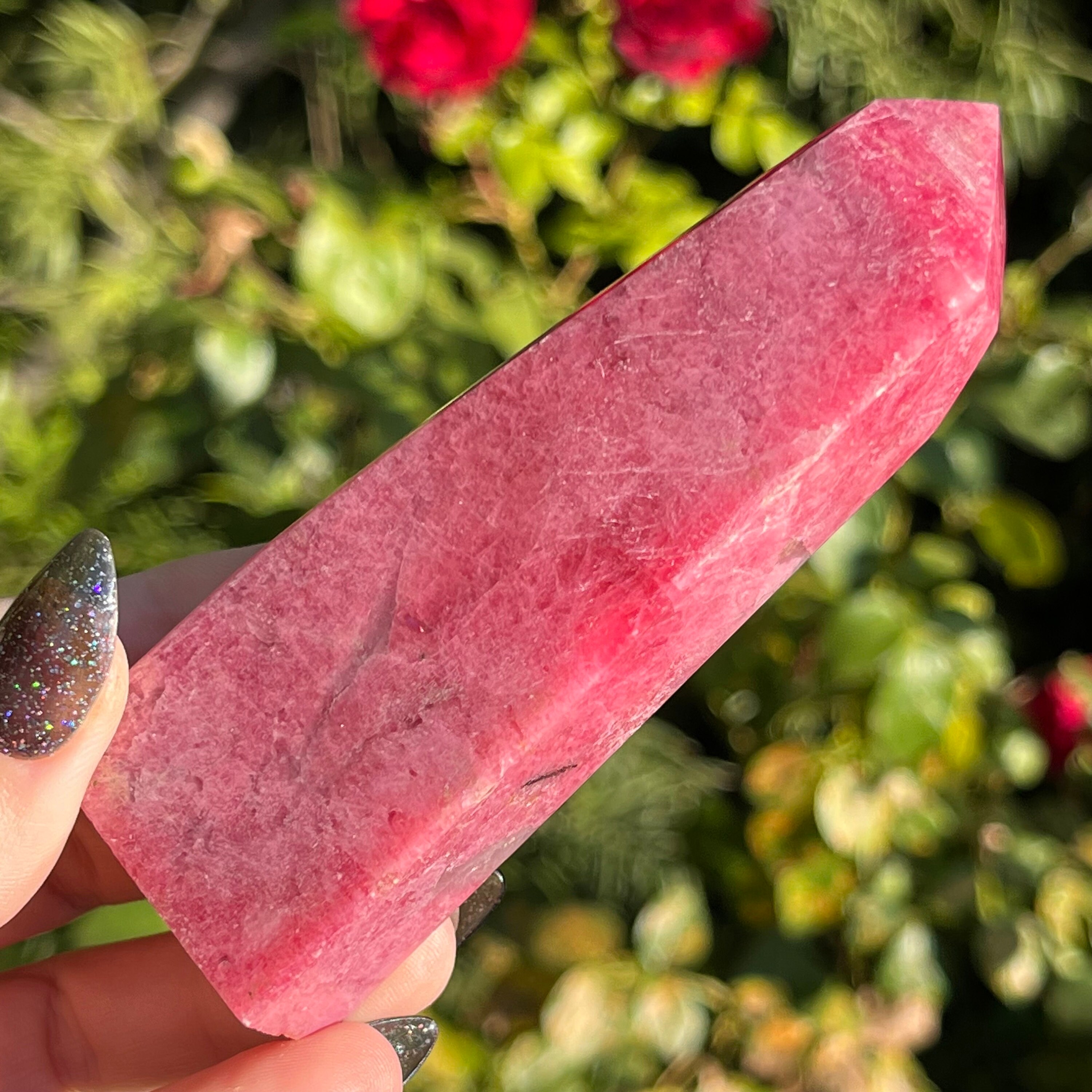 Gemmy Rhodonite Tower | Pink Crystal Tower | Gem Rhodonite - Etsy