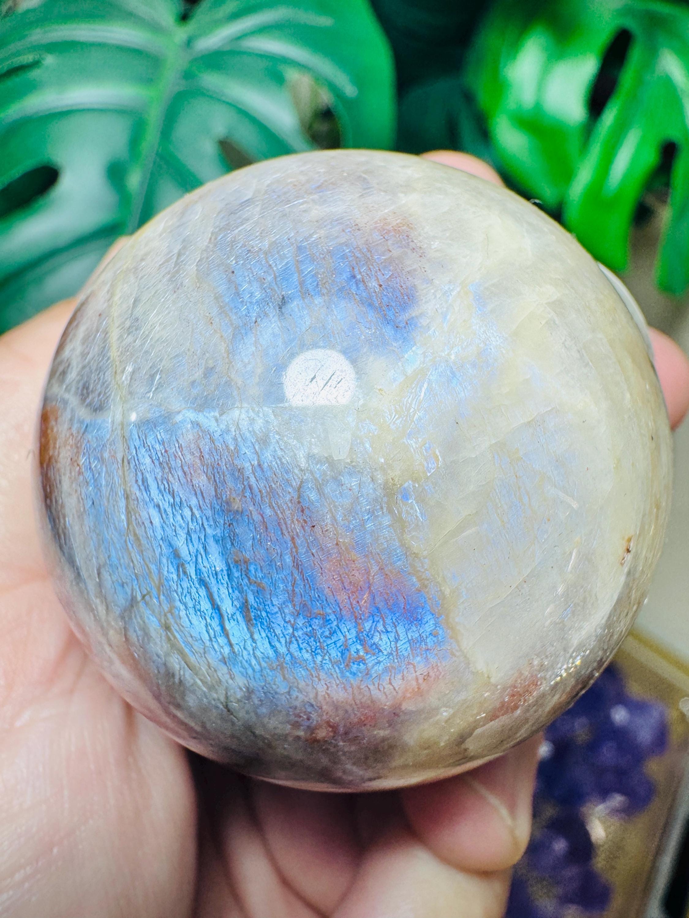 White Moonstone Sphere, Blue Flash Moonstone, Crystal Spheres, Arusha ...