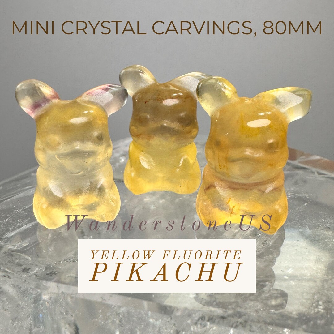 Pikachu Yellow Fluorite | Mini Crystal Pikachu | Crystal Minis | Mini ...