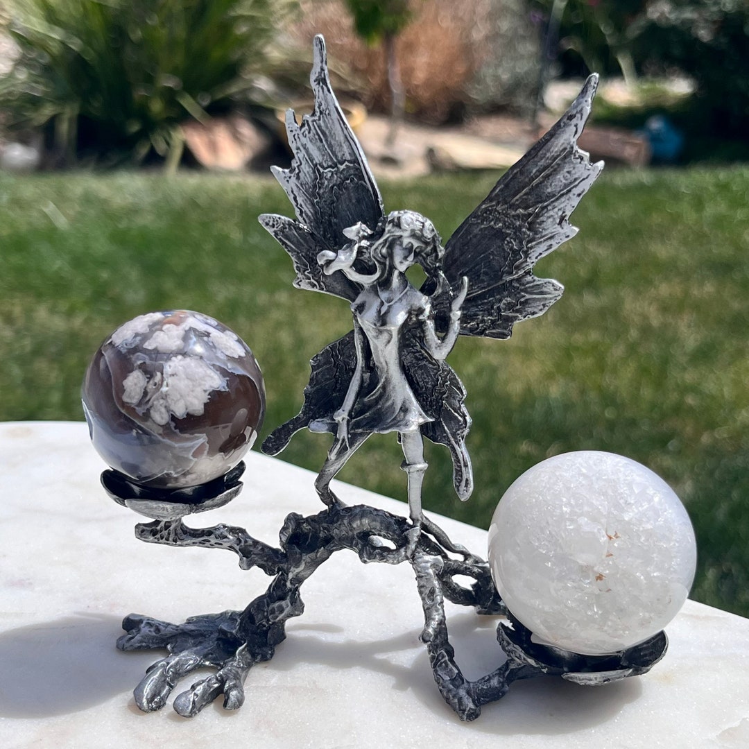 Fairy Crystal Sphere Stand | Double Sphere Stand | Sphere Holder ...