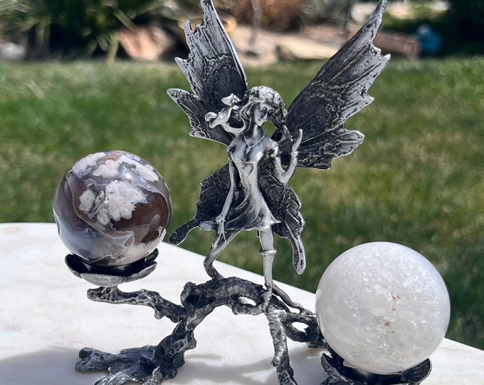 Fairy Crystal Sphere Stand | Double Sphere Stand | Sphere Holder ...