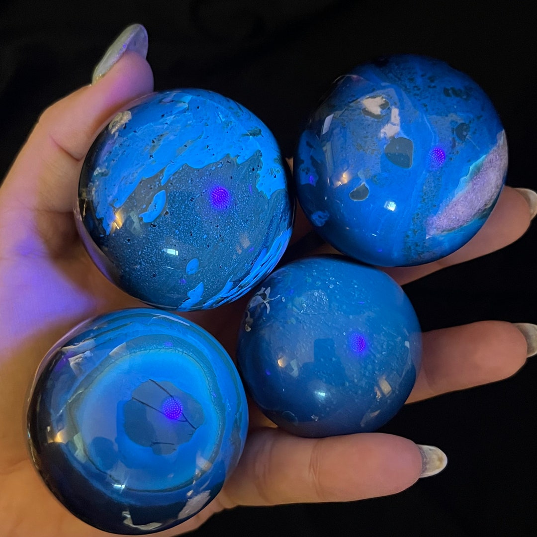 Sumatran Blue Amber Spheres | UV Reactive Spheres | Genuine Amber ...