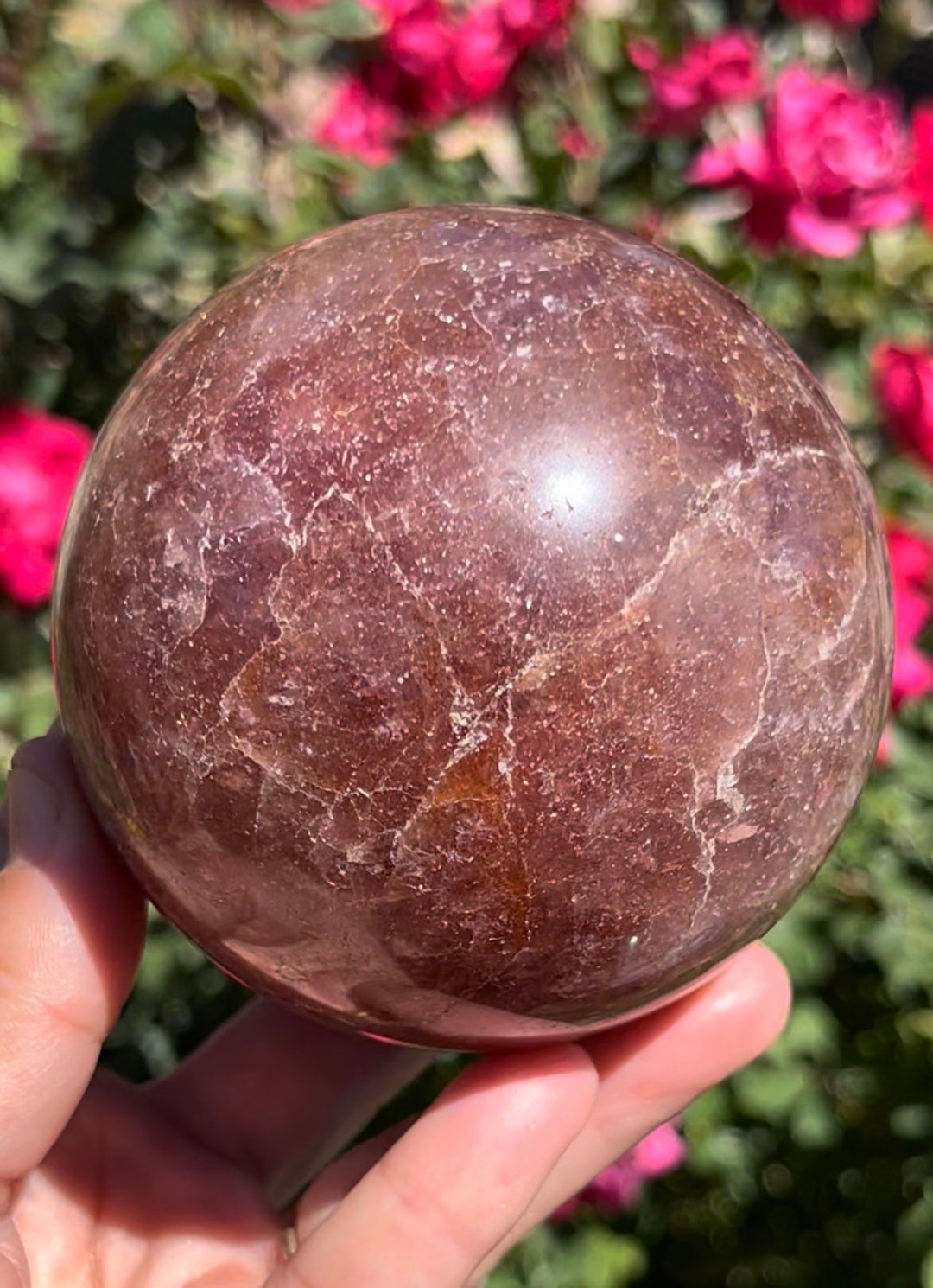 XL Large Strawberry Rose Quartz Sphere ~ 82mm - Etsy