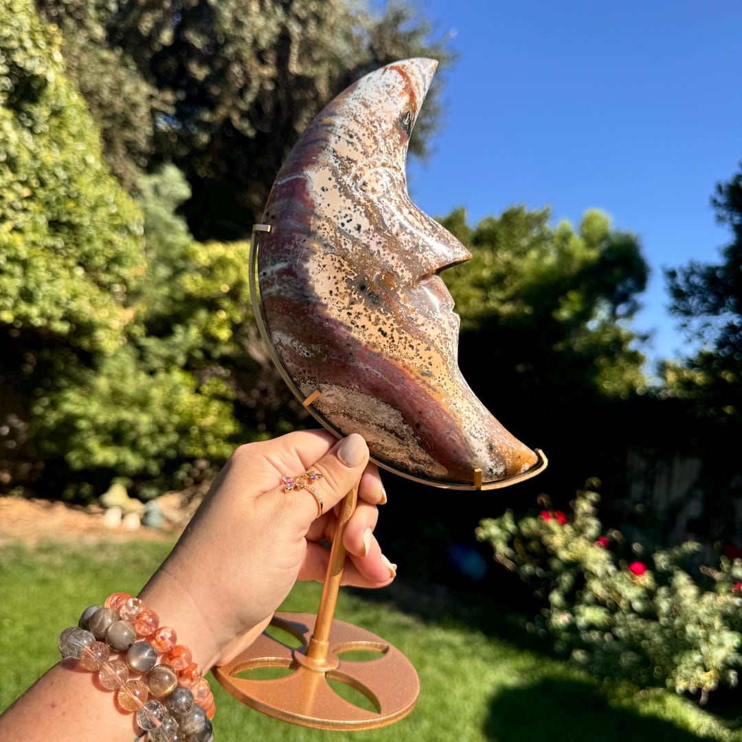 XL Crystal Moon | Orbicular Ocean Jasper Moon | OJ Moon | Ocean Jasper ...