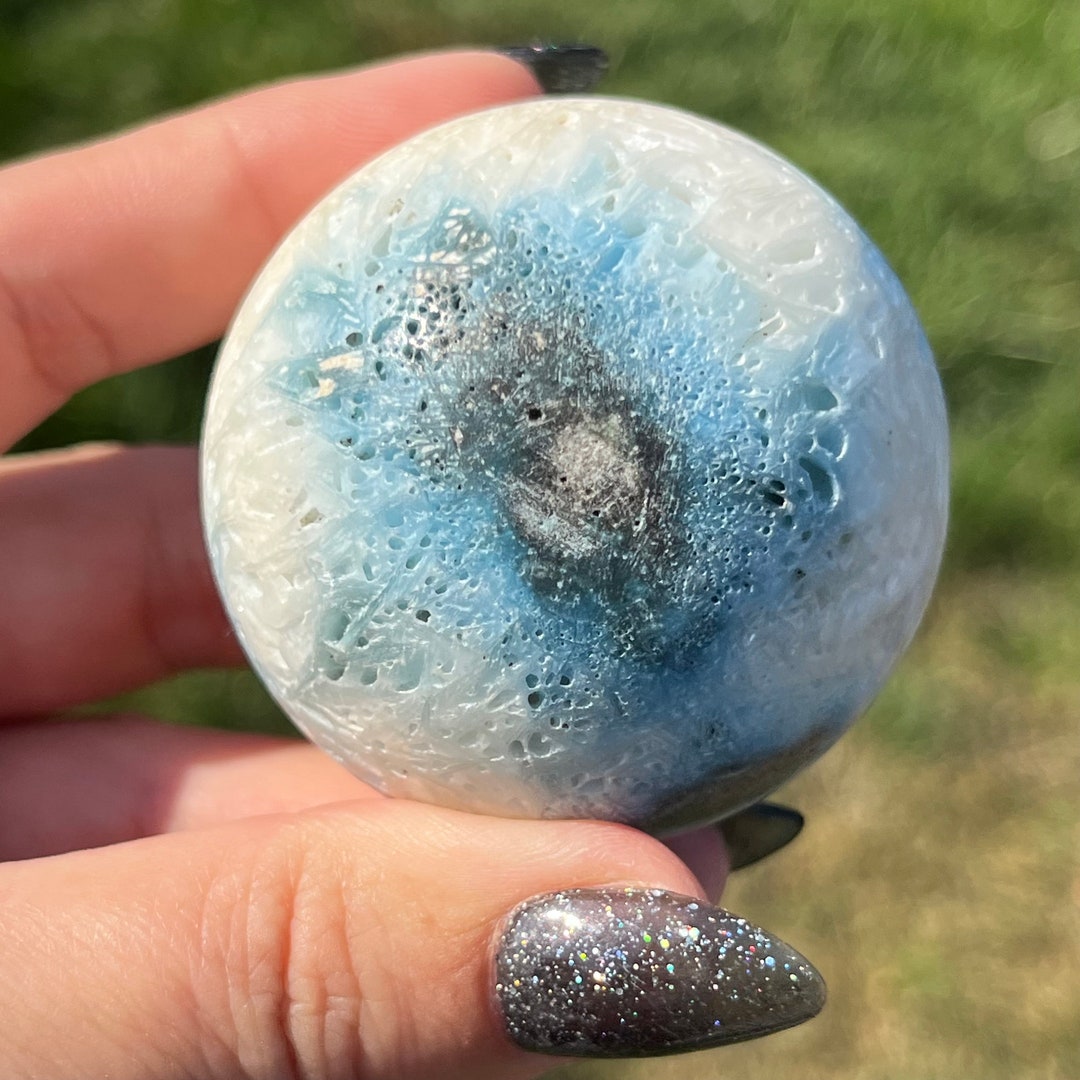 Blue Ice Sphere Blue Ice Crystal Sphere Rare Crystal - Etsy