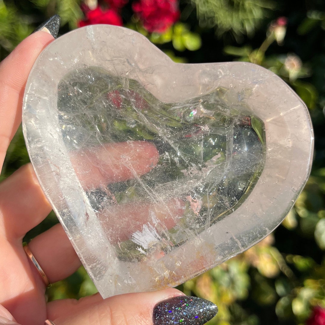Large Clear Quartz Heart Bowl | Clear Quartz Bowl | Clear Quartz ...