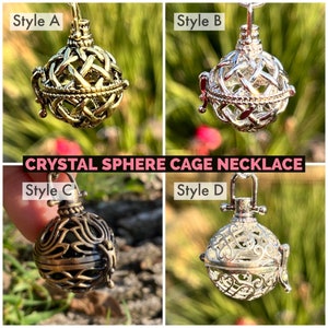 Crystal Locket | Crystal Cage Locket | Pendant Necklace Antique Bronze ...