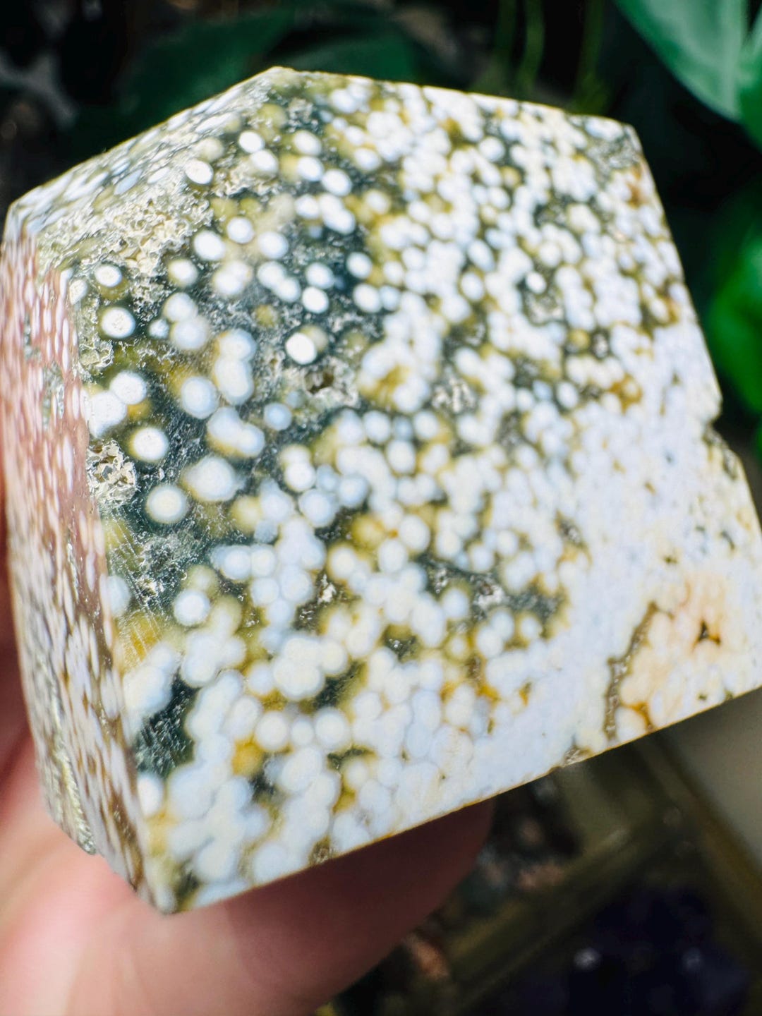 Orbicular Ocean Jasper Cube, OJ Freeforms, Ocean Jasper Crystal, Ocean ...