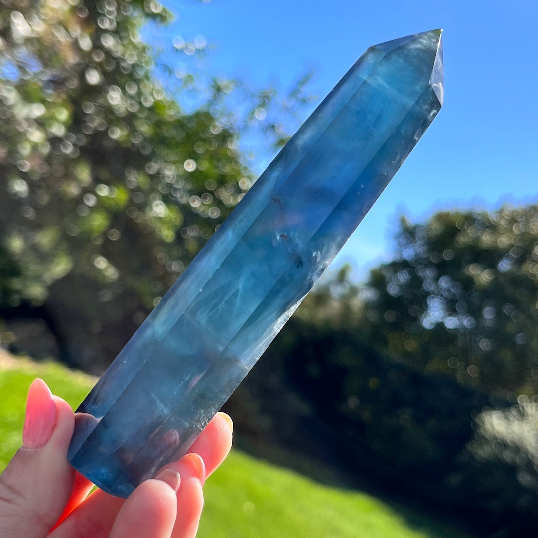Blue Fluorite Tower | Gemmy Fluorite Tower | Blue Fluorite Point | Gem ...