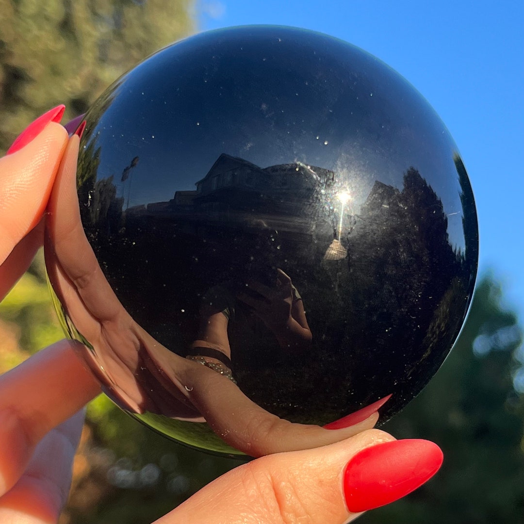 Obsidian Sphere | Obsidian Crystal Sphere - Etsy