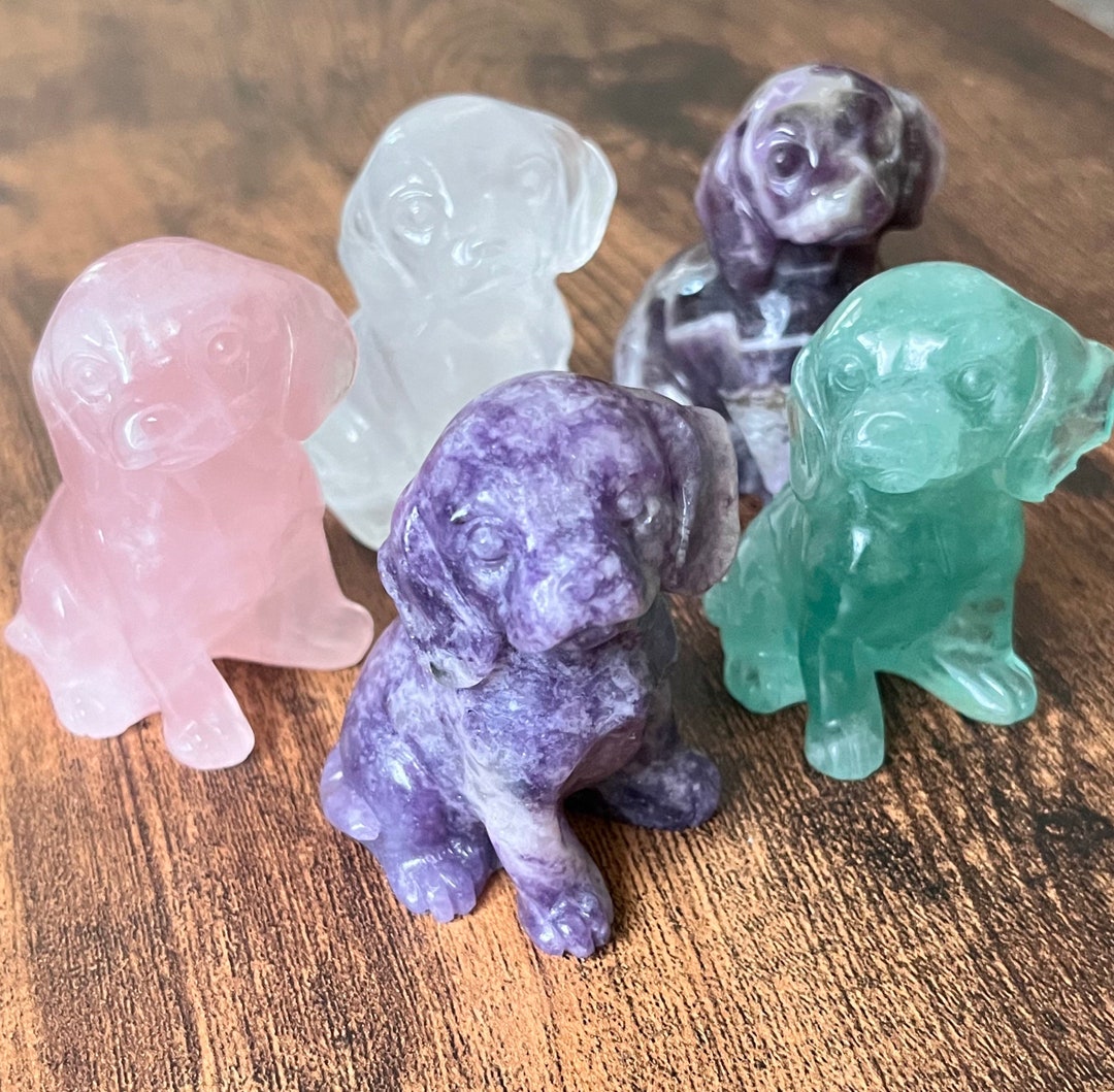 Crystal Dog Figurine | Crystal Sitting Dogs | Crystal Puppies ...