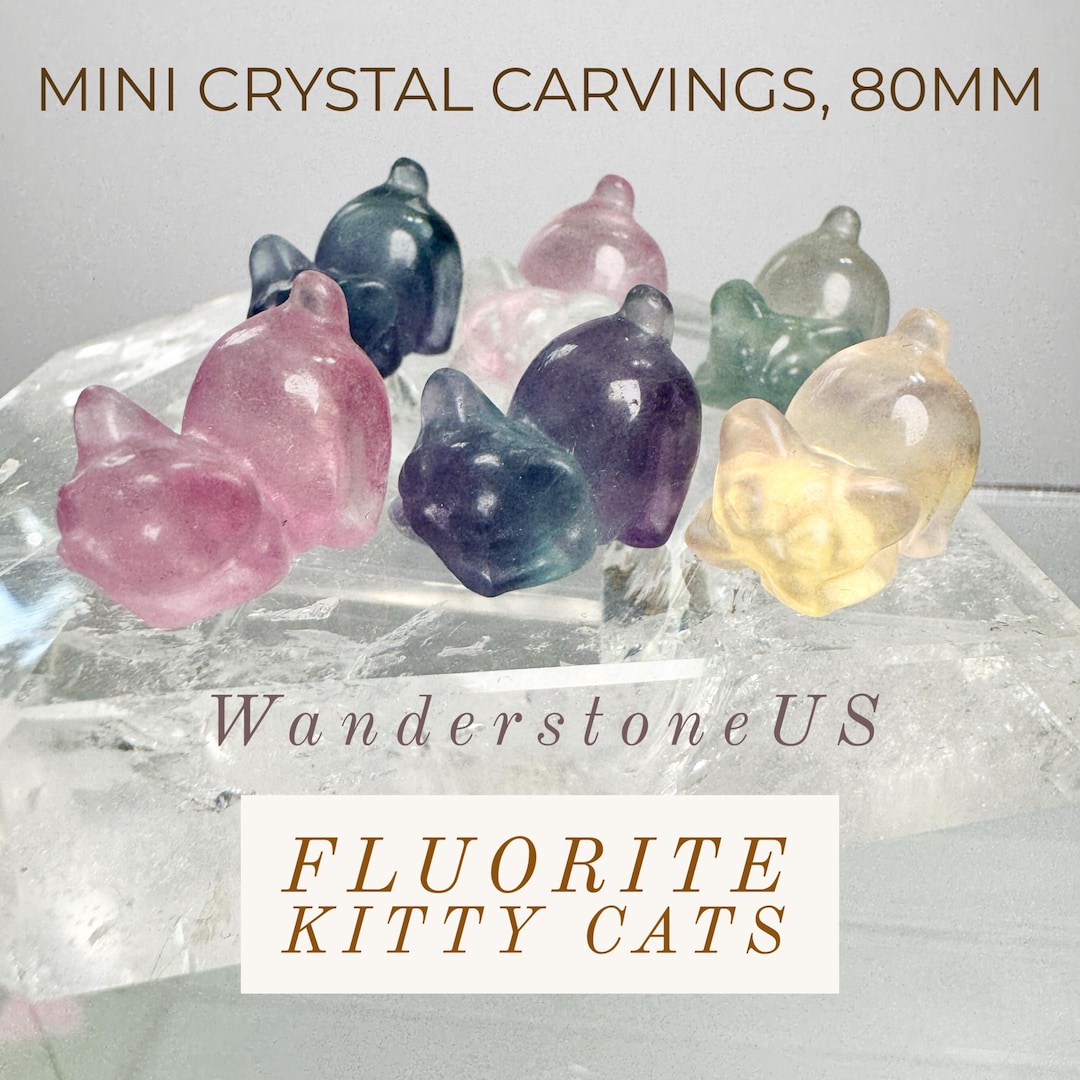 Rainbow Fluorite Cat | Mini Crystal Cat | Crystal Minis | Crystal Kitty ...