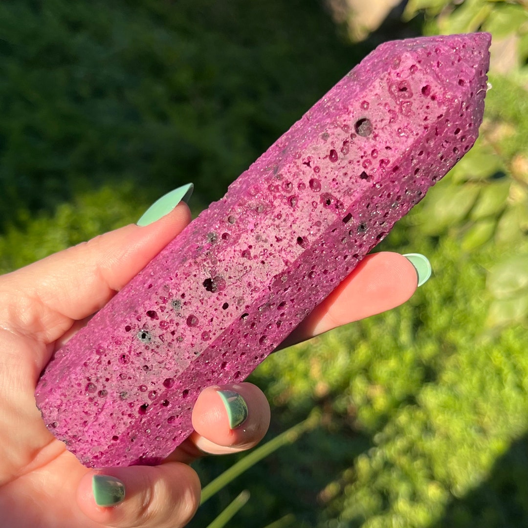 UV Reactive Ruby Tower | Honeycomb Ruby Crystal Tower | UV Reactive ...