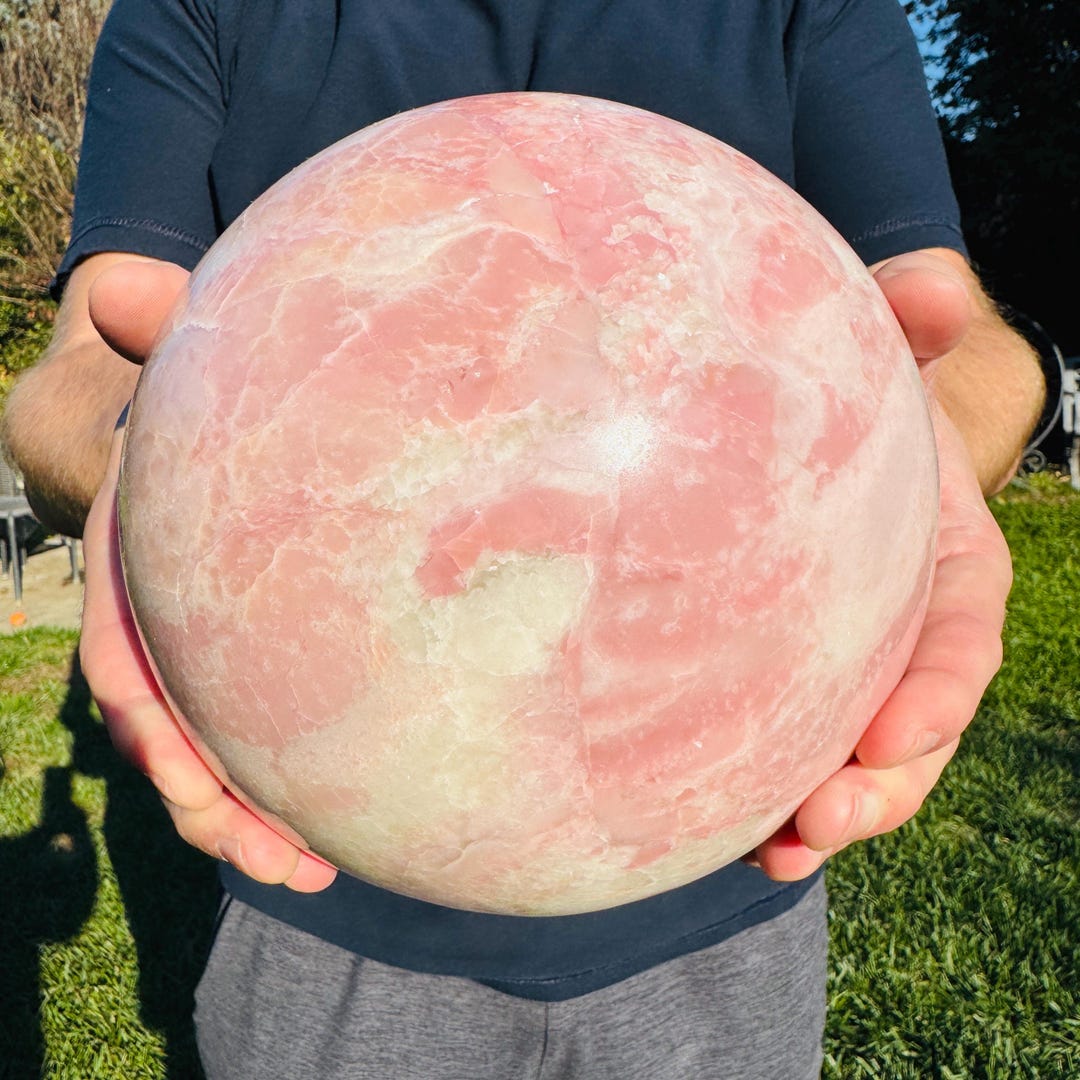 XXL 13lb Pink Opal Sphere | Large Crystal Sphere | XL Pink Sphere ...
