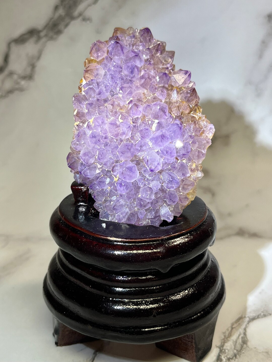 Ametrine Cluster | Amethyst Cluster on Display Stand | Deep Purple Raw ...