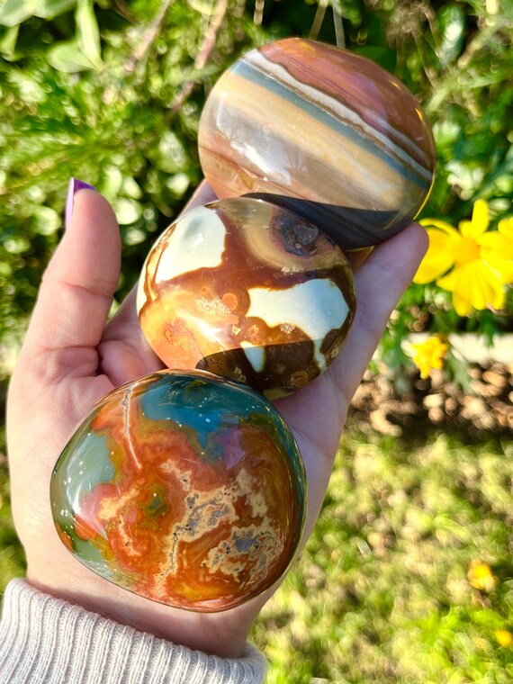 Large Polychrome Jasper Palm Stone Desert Jasper Pocket - Etsy